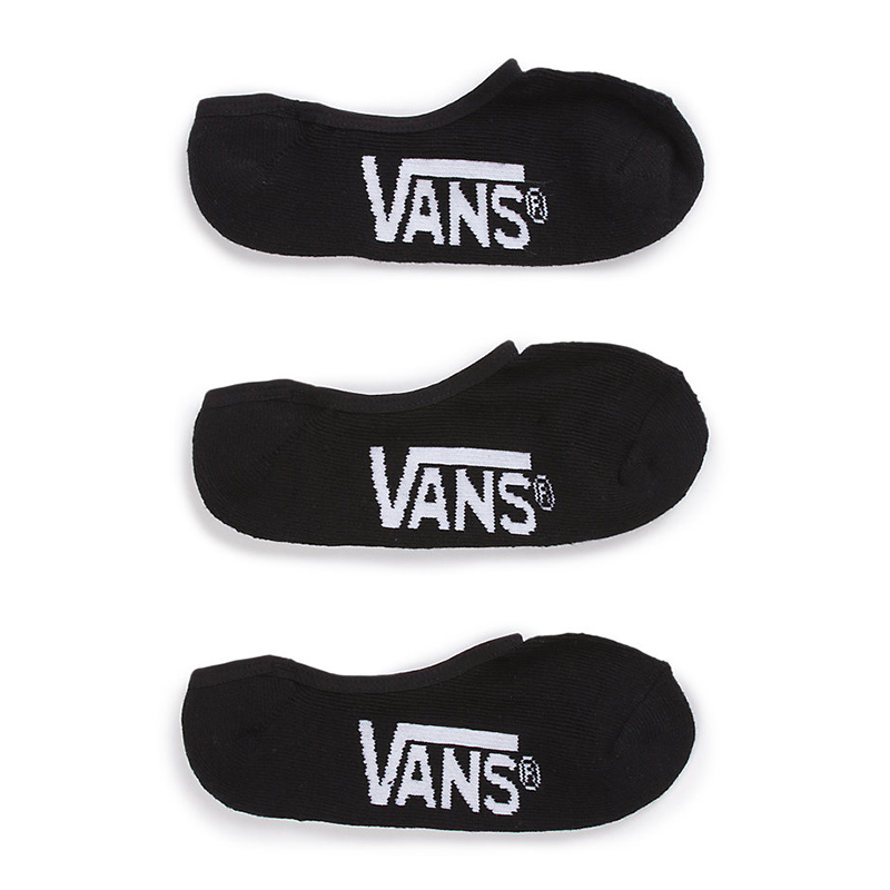 Vans Classic Super No Show Socks 3-Pack Black | Hidden Athletic Socks ...